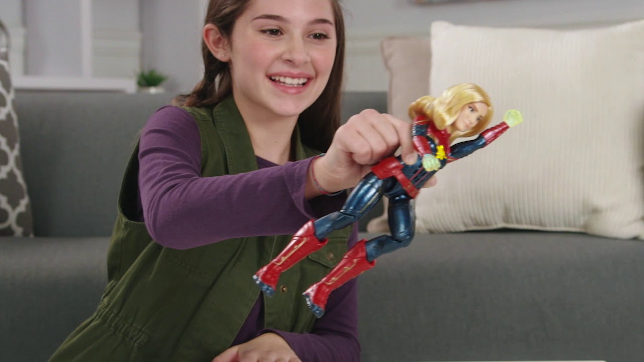 Captain Marvel Photon Power FX Electronic Superhero Doll - YouTube
