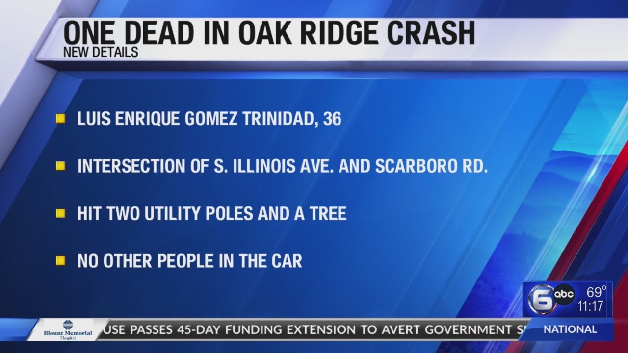 One Dead in Oak Ridge Crash - YouTube