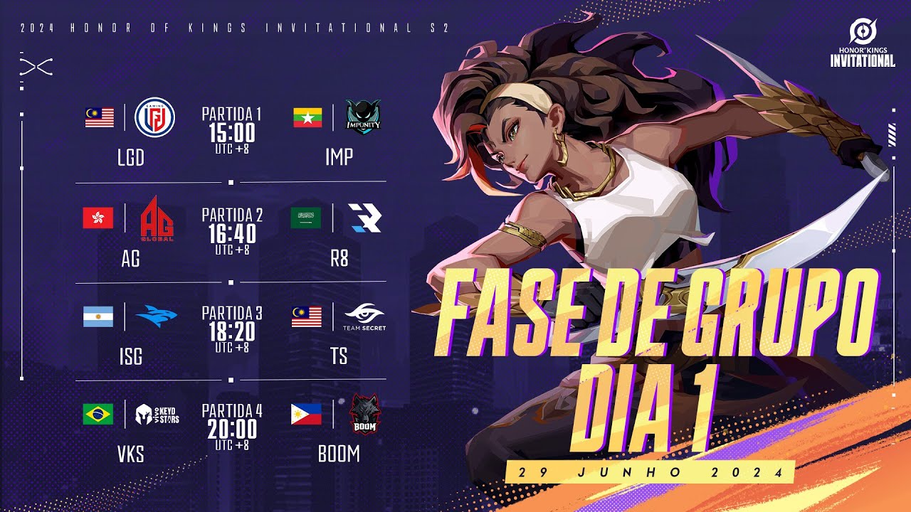 [PT-BR] Honor of Kings Invitational S2 Fase de Grupos Dia 1 - YouTube