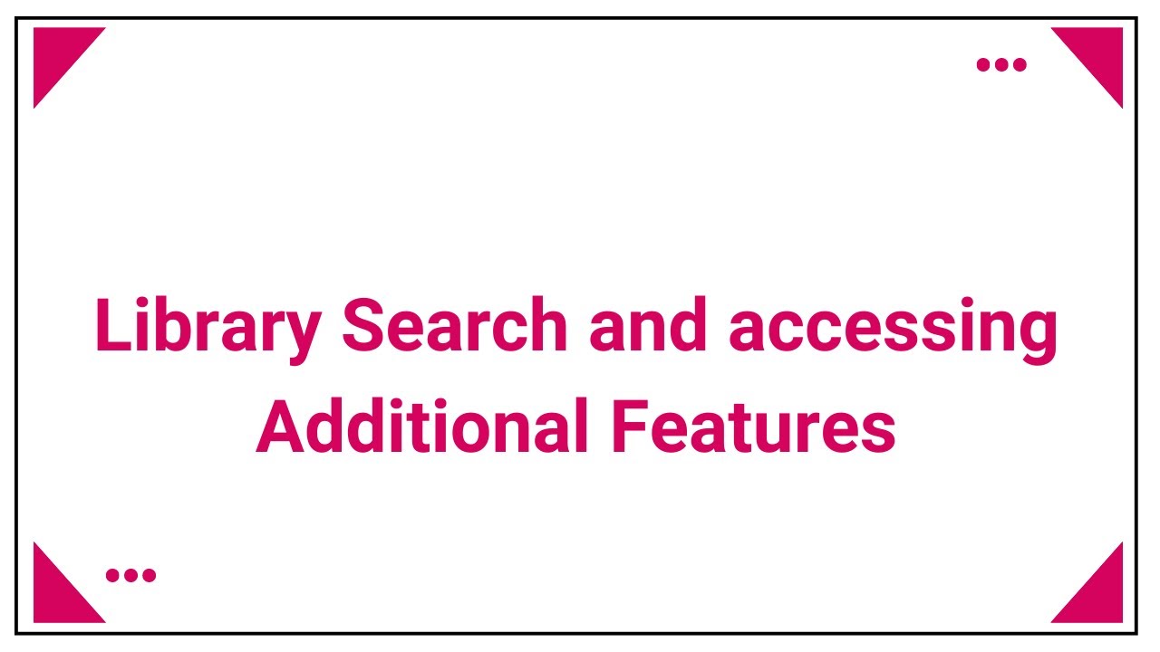 Library Search accessing the additional features - YouTube