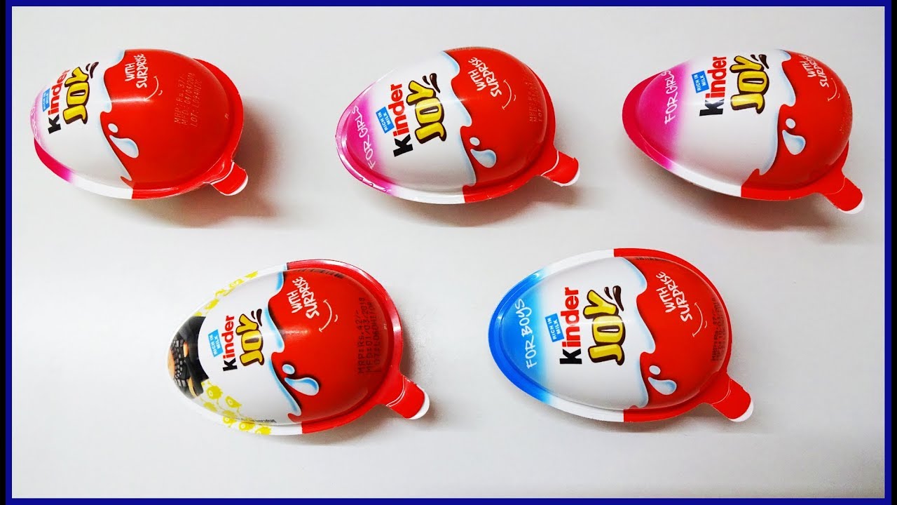Learn Colors With Kinder Joy Surprise Toys And Chocolates - YouTube