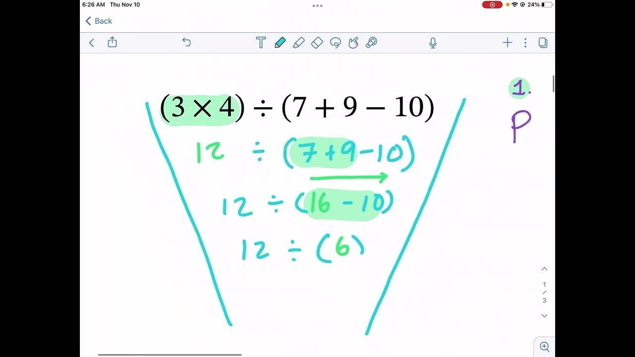 Math-Drills: order of operations with whole numbers (4 steps) - YouTube
