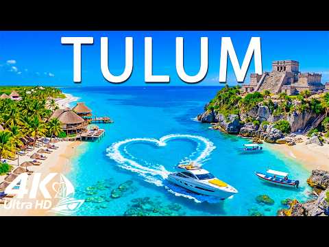 Tulum Mexico 4K Drone Footage 🇲🇽 White Sand Beaches, Crystal Caribbean Waters & Tropical Escape