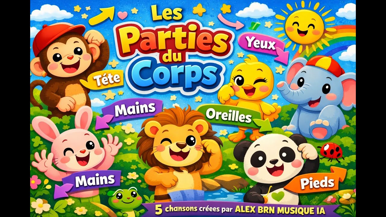 5 chansons : Les parties du corps (pour les enfants de 0 à 5 ans) - YouTube