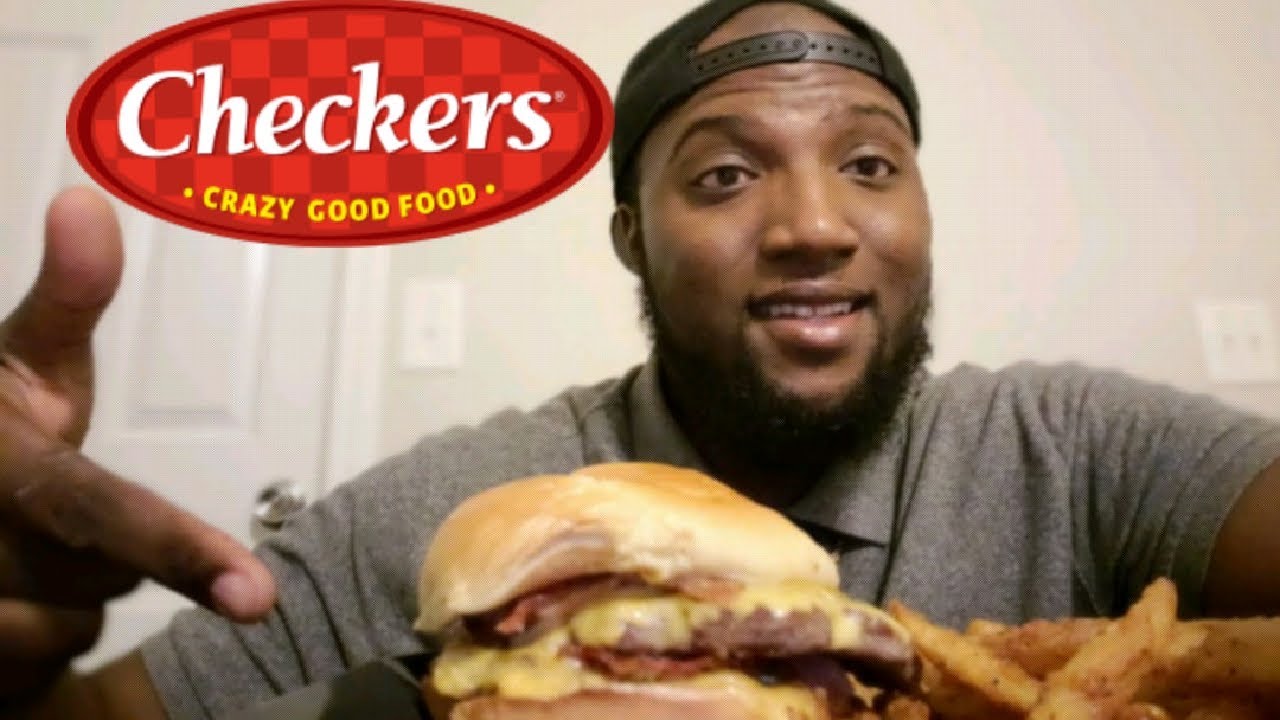 CHECKERS MUKBANG- BACONZILLA HAMBURGER & CHICKEN BITES - YouTube