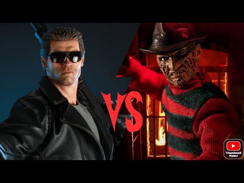 freddy krueger (real world)vs terminator (t800) | drawing cartoons 2 ...