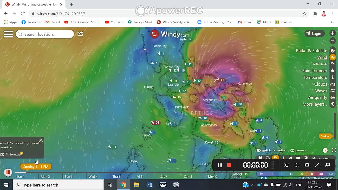TYPHOON ROLLY WIND FORECAST TRACK | Windy.com - YouTube