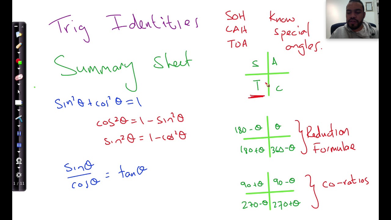a03 Trig Identities Example 2 grade 11 and 12 - YouTube