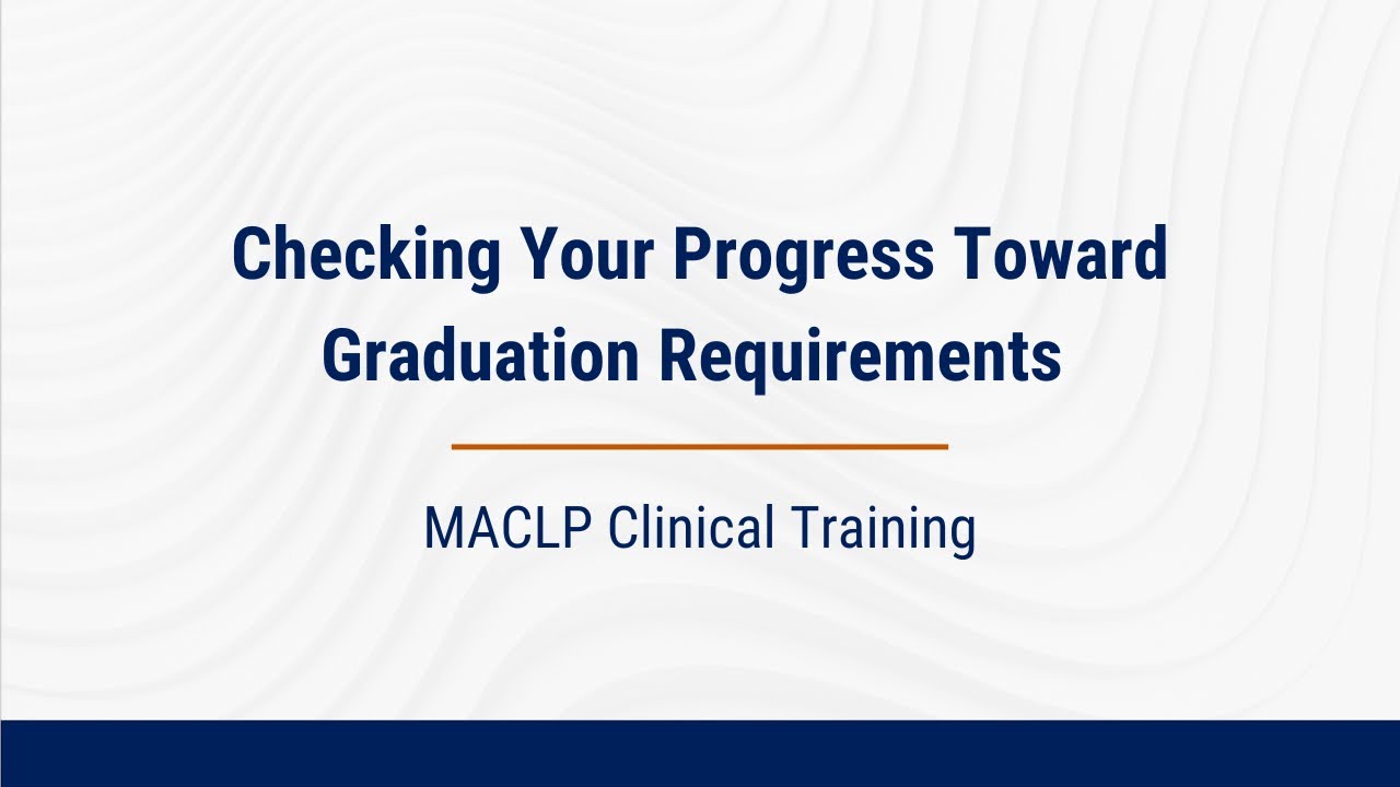 Checking Your Progress Toward Graduation Requirements - YouTube