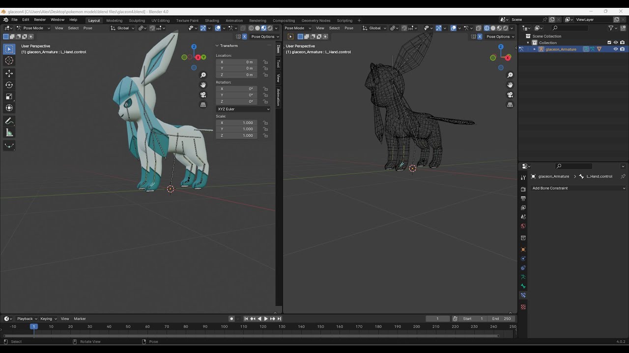 Pokemon blender: learning rigging - YouTube