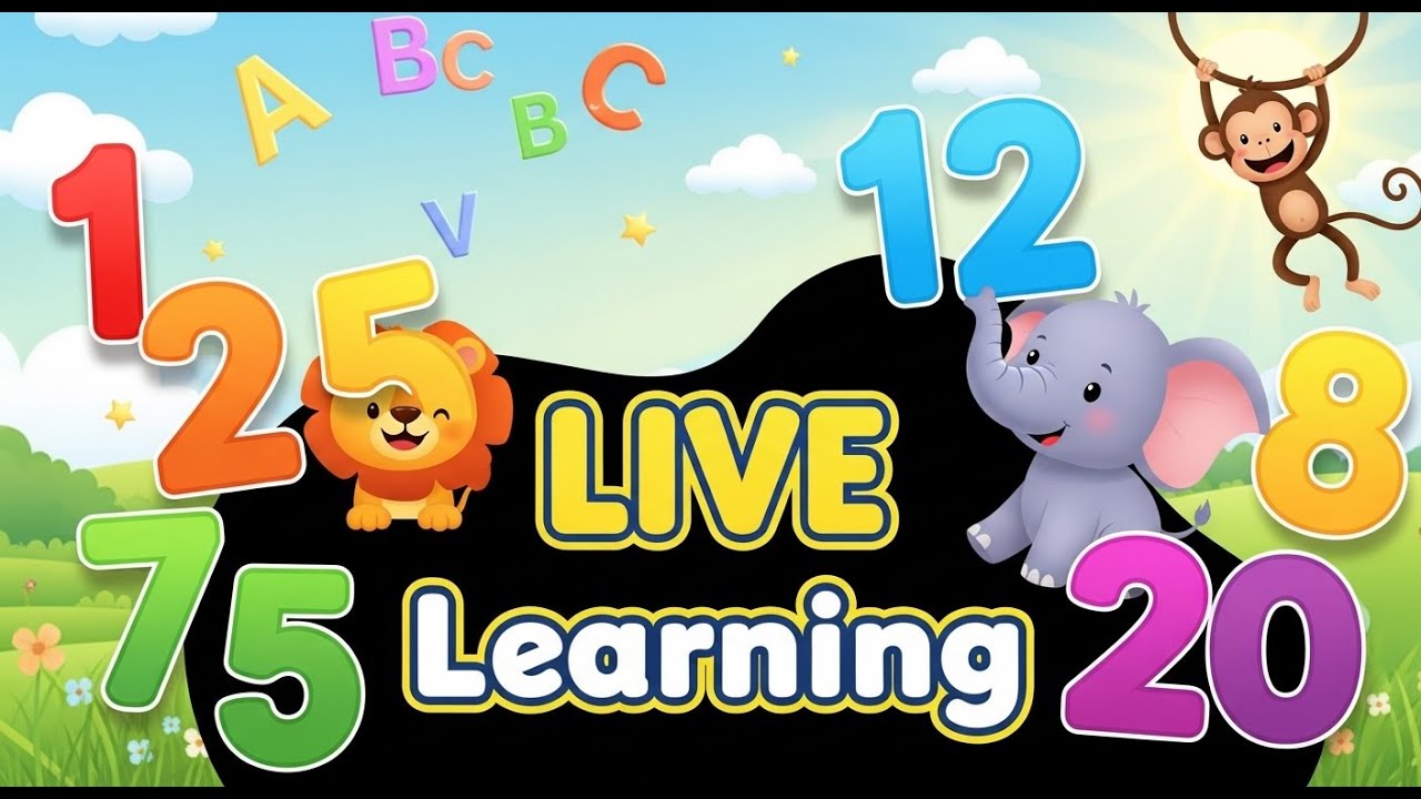 LIVE: Learn Numbers, Colors & Animal Names | Preschool Learning for ...