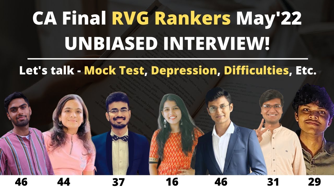 CA Final May'22 Unbiased Ranker's Interview | RVG Hostel, Mumbai | ICAI ...