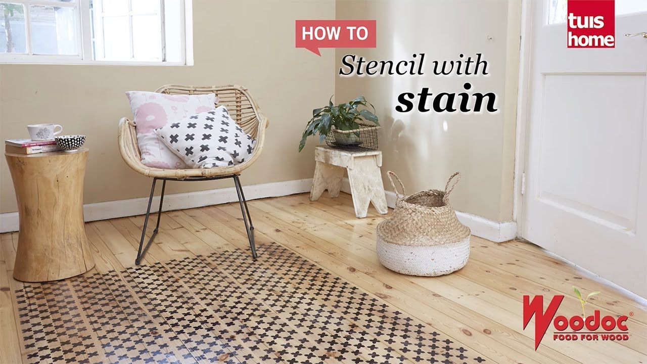 Stencil with stain - YouTube