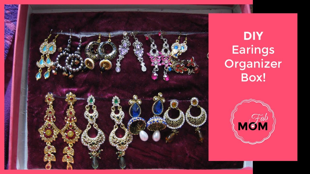 DIY Earings Organizer Box || How to organise traditional earings ...