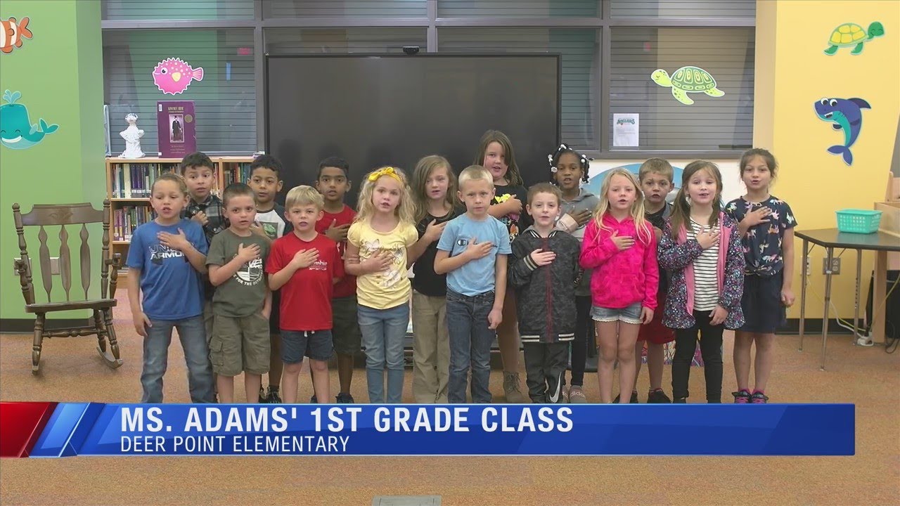 The Daily Pledge: Ms. Adams' 1st Grade Class - YouTube