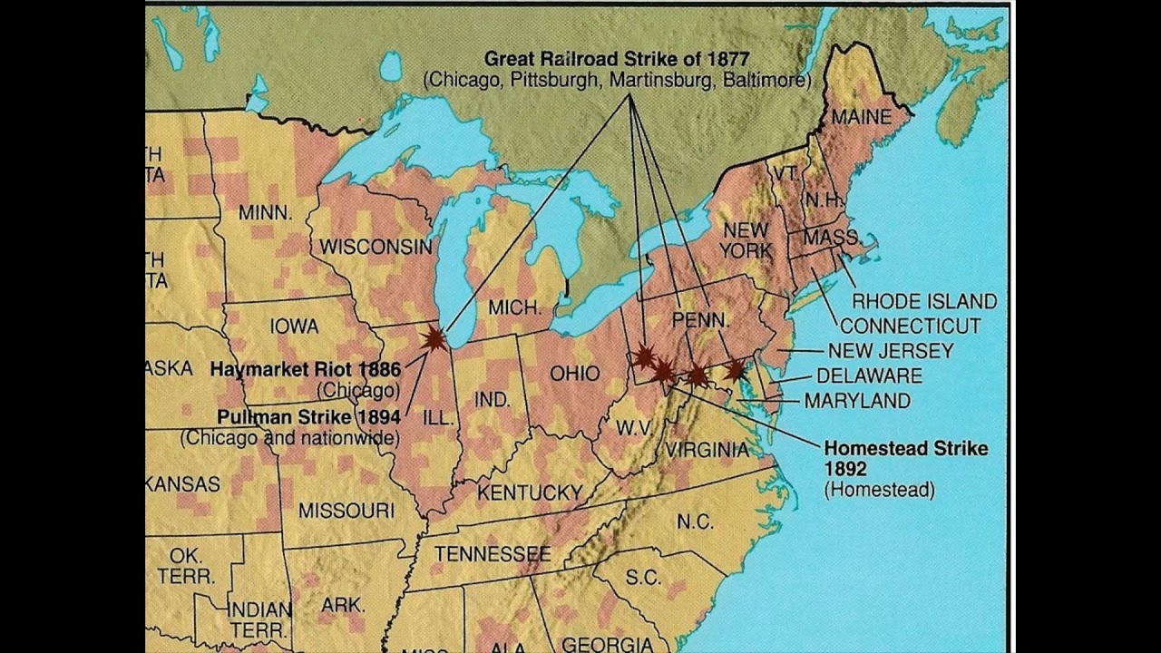 Great Railroad Strike Of 1877 Map