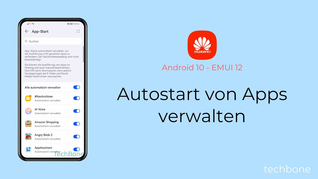 Autostart von Apps verwalten - Huawei [Android 10 - EMUI 12] - YouTube