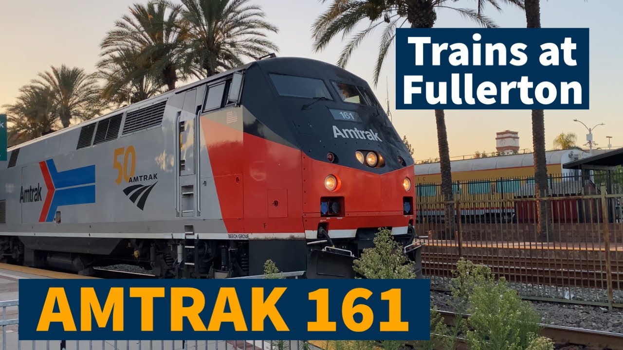 AMTRAK 161 Heritage Unit Spotted! Trains at Fullerton 9/25/23 - YouTube