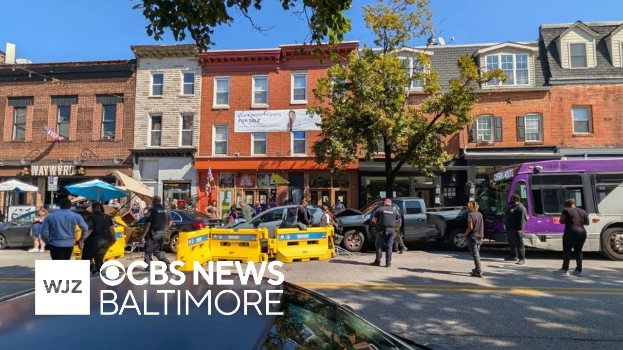 Crash involving Baltimore bus leaves mess in Federal Hill - YouTube