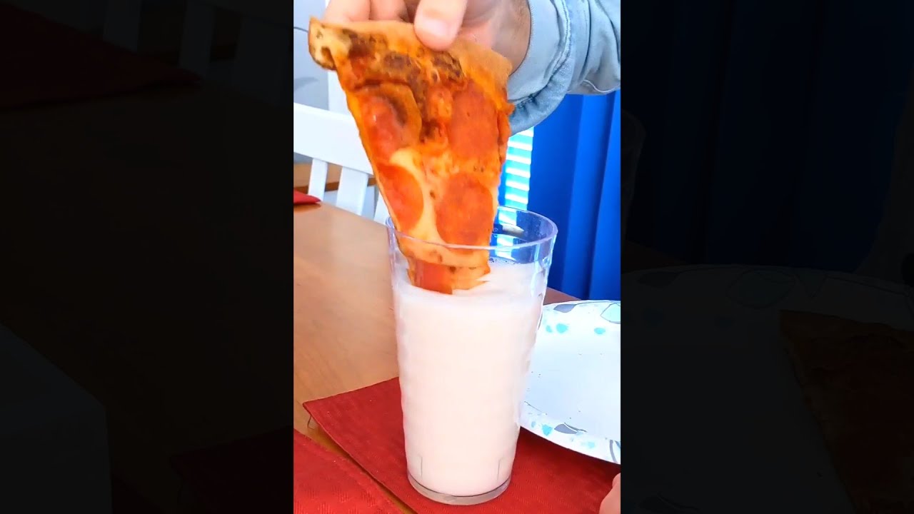 DUNKING PIZZA IN MILK! #shorts - YouTube