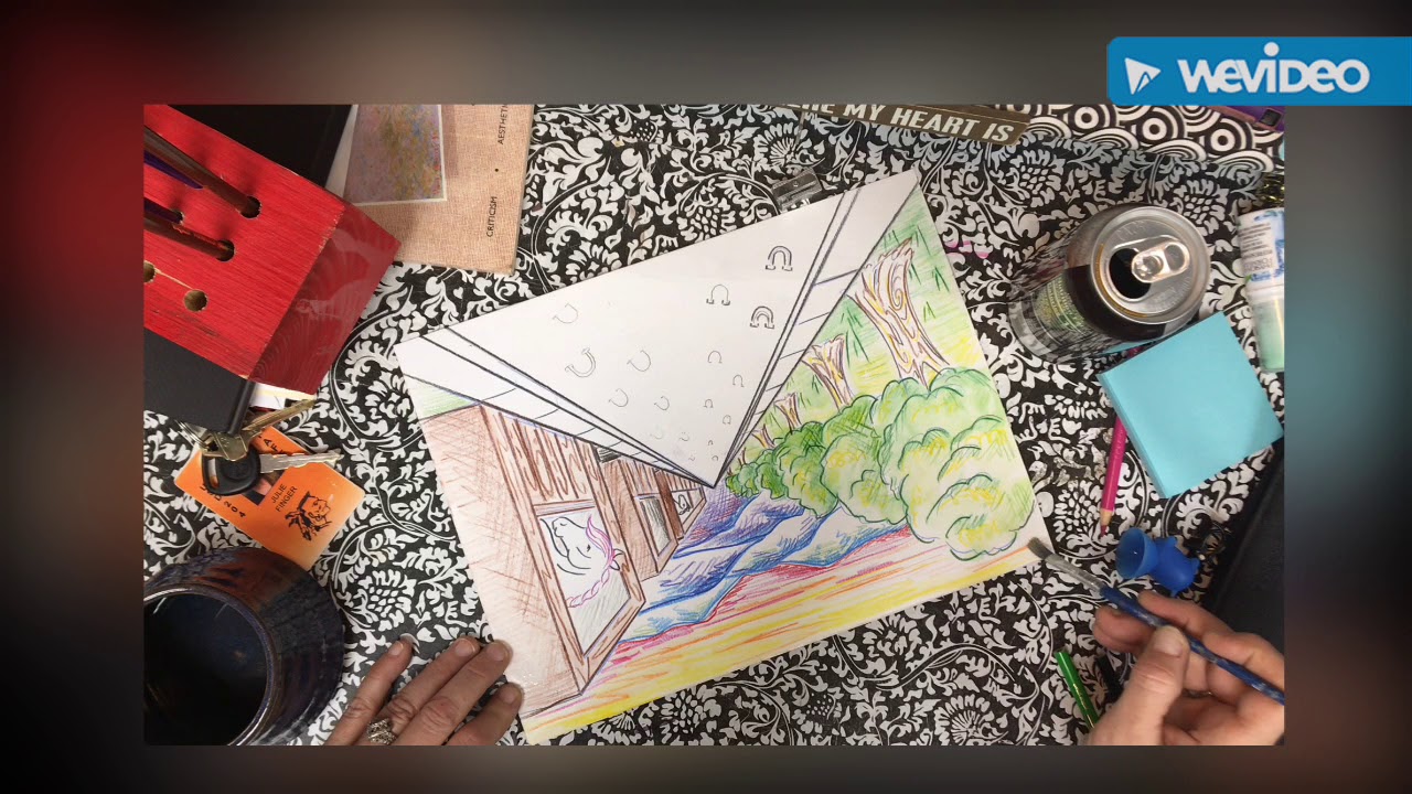 watercoloring linear perspective - YouTube