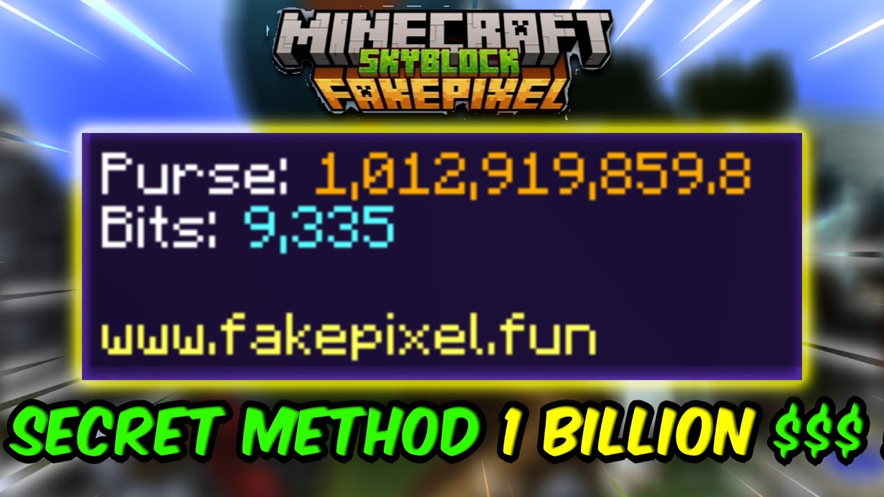 Easy Way To Make 1 Billion Coins On Fakepixel Skyblock !! - YouTube