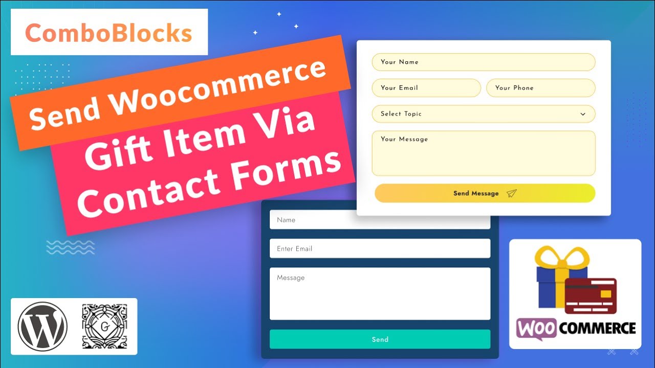 send woocommerce gift item via contact forms - YouTube