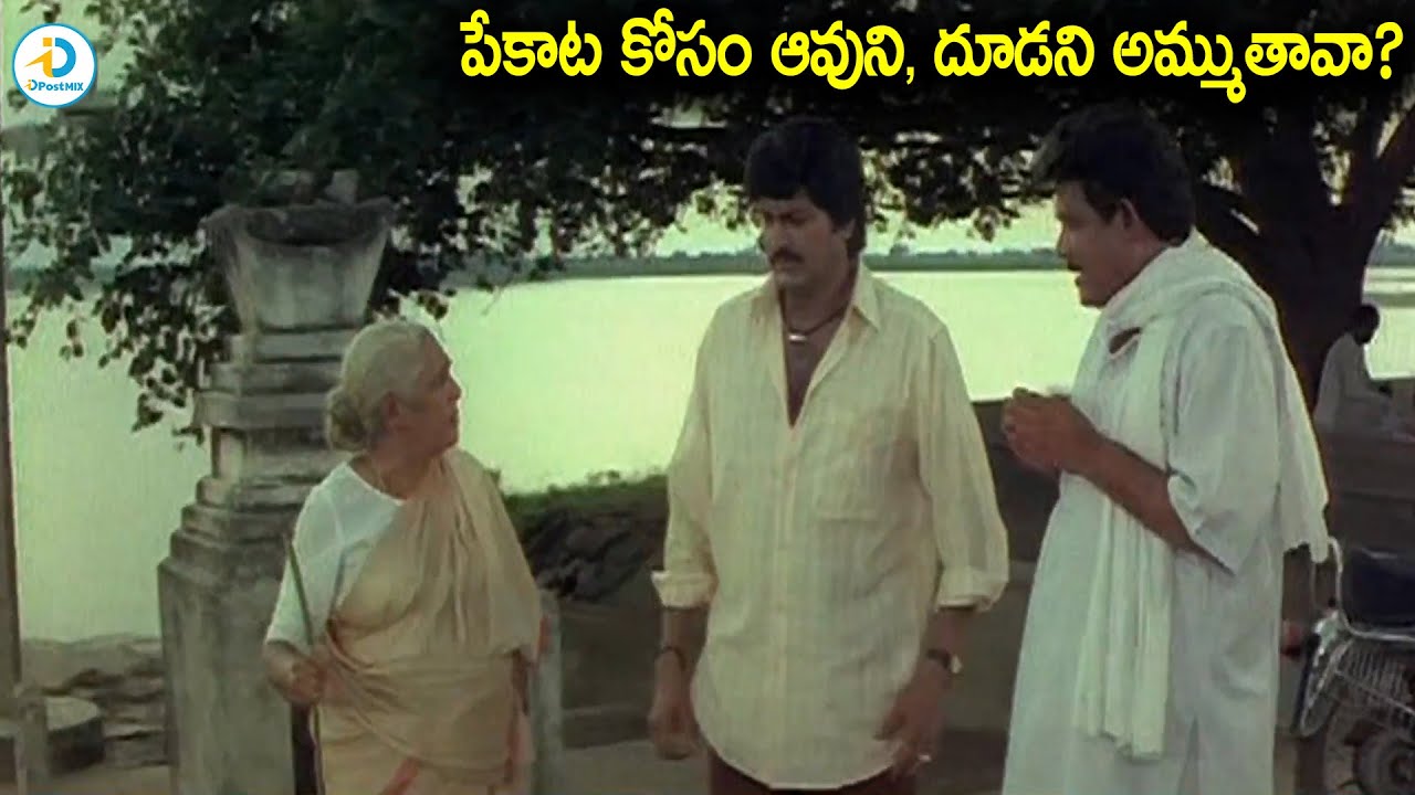 పేకాట కోసం ఆవుని, దూడని అమ్ముతావా? | Telugu Old Movie Scenes | Mohan ...