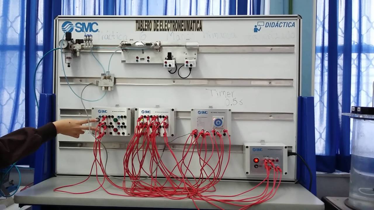 Práctica 6.- Prensa (Mando bimanual temporizado) - YouTube