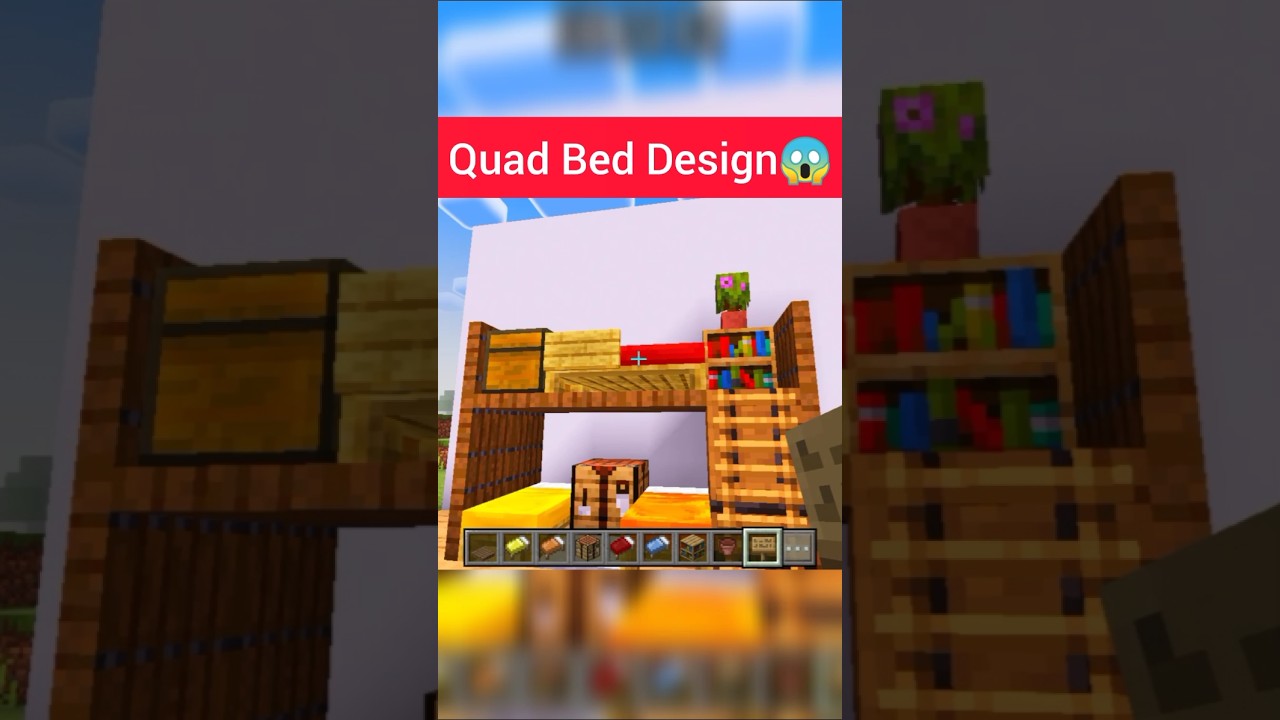 Minecraft Quad Bed Design 😱 #minecraft#shorts - YouTube