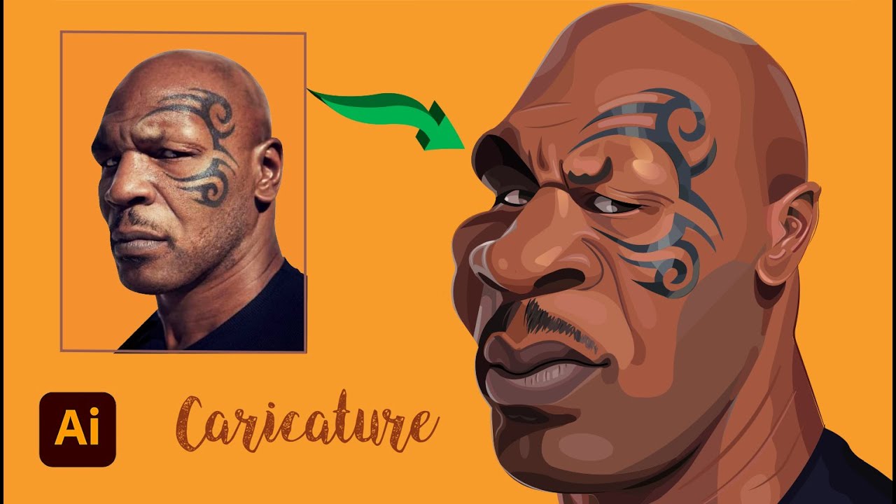 How to Draw Caricature - Adobe Illustrator Tutorial - YouTube