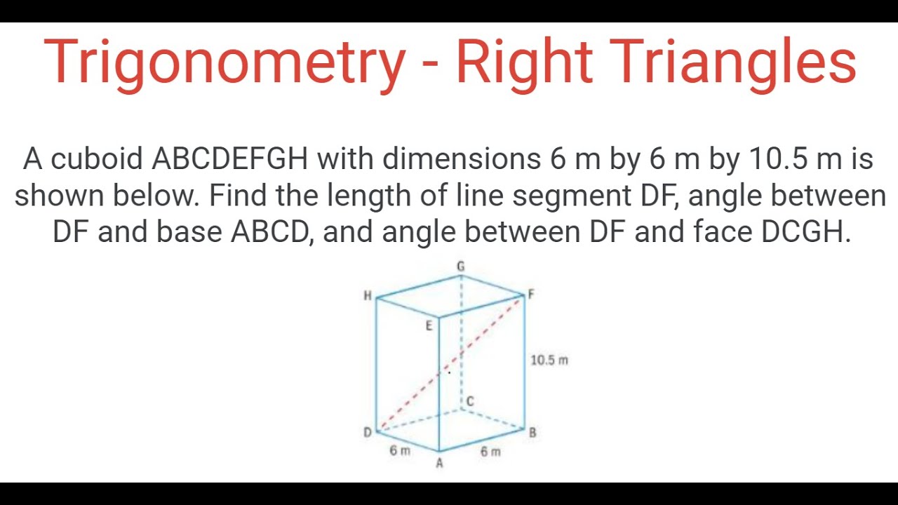 Analyzing Given CUBOID To Find Length Of DF And Angle Measures - YouTube