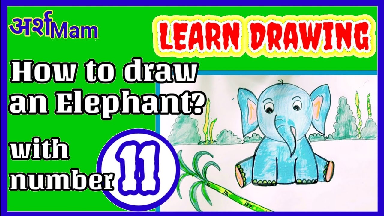 how to draw using numbers | draw elephant using numbers draw anything ...