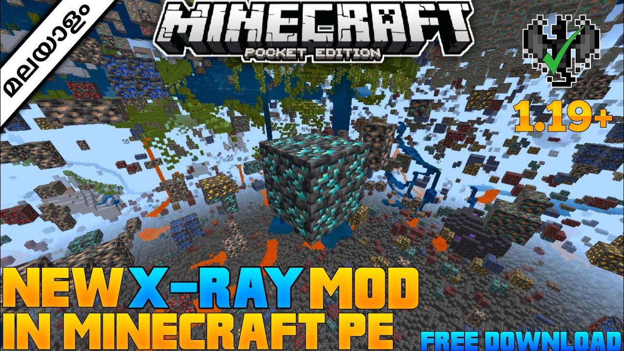 MINECRAFT PE || NEW X-RAY MOD 1.19+ [RENDER DRAGON SUPPORT] FREE ...