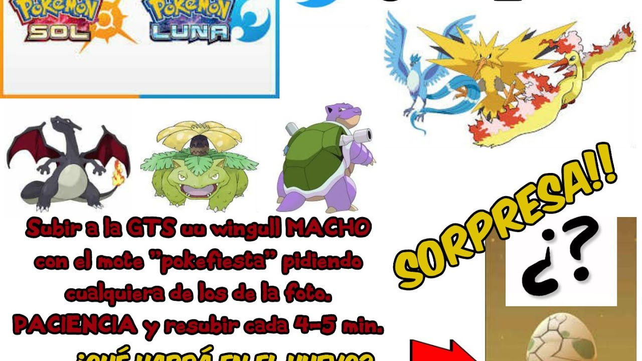 MEGA REPARTO ESPACIAL POKEBANK TODOS SON 6IV NIVEL 100. POKÉMON SOL Y ...