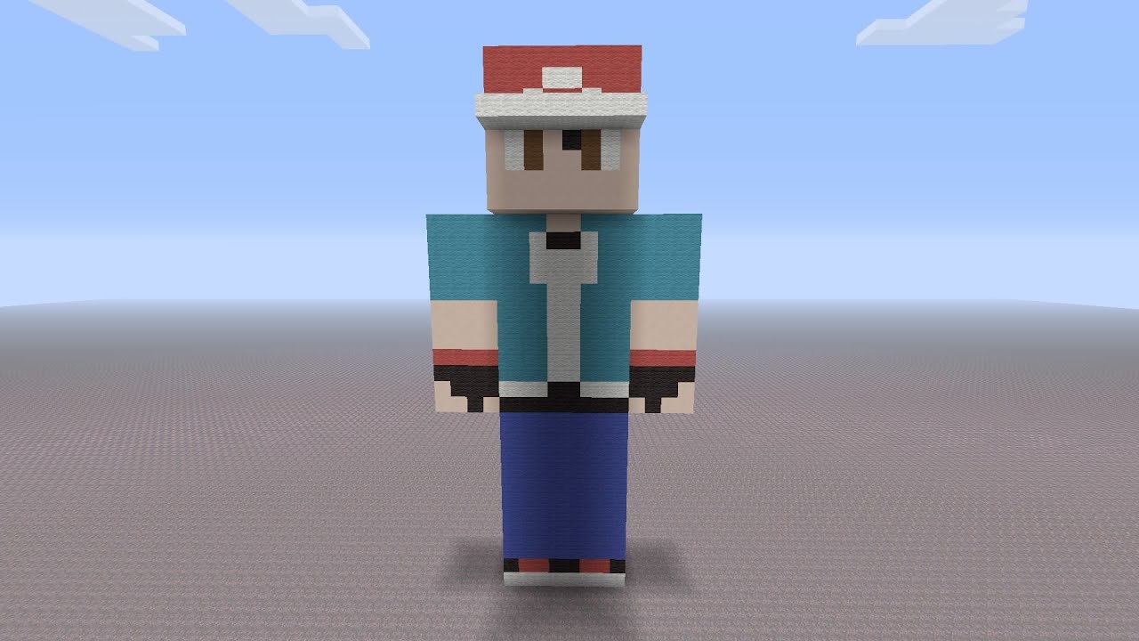 How to Build Ash Ketchum (Minecraft Statue) - YouTube