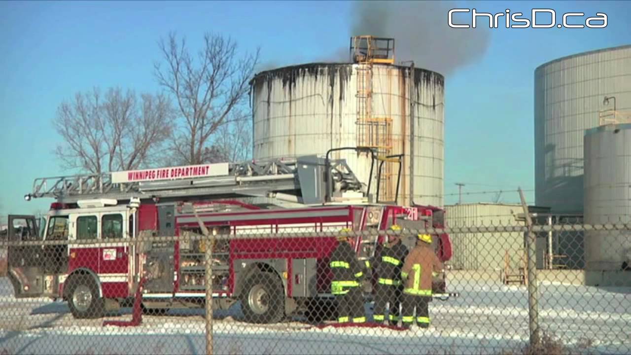 Asphalt Plant Fire - Jan. 28, 2010 - Winnipeg, Manitoba - YouTube