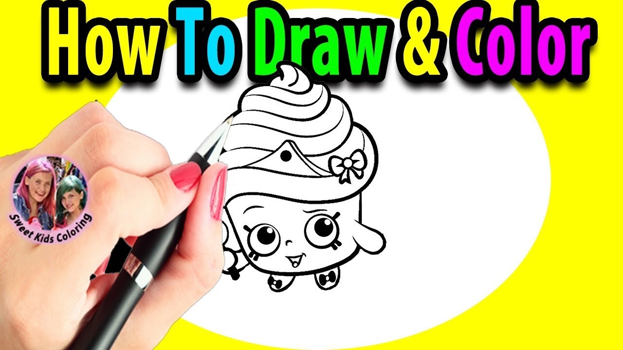 How to draw, color and paint Shopkins | Easy step by step Tutorial ...