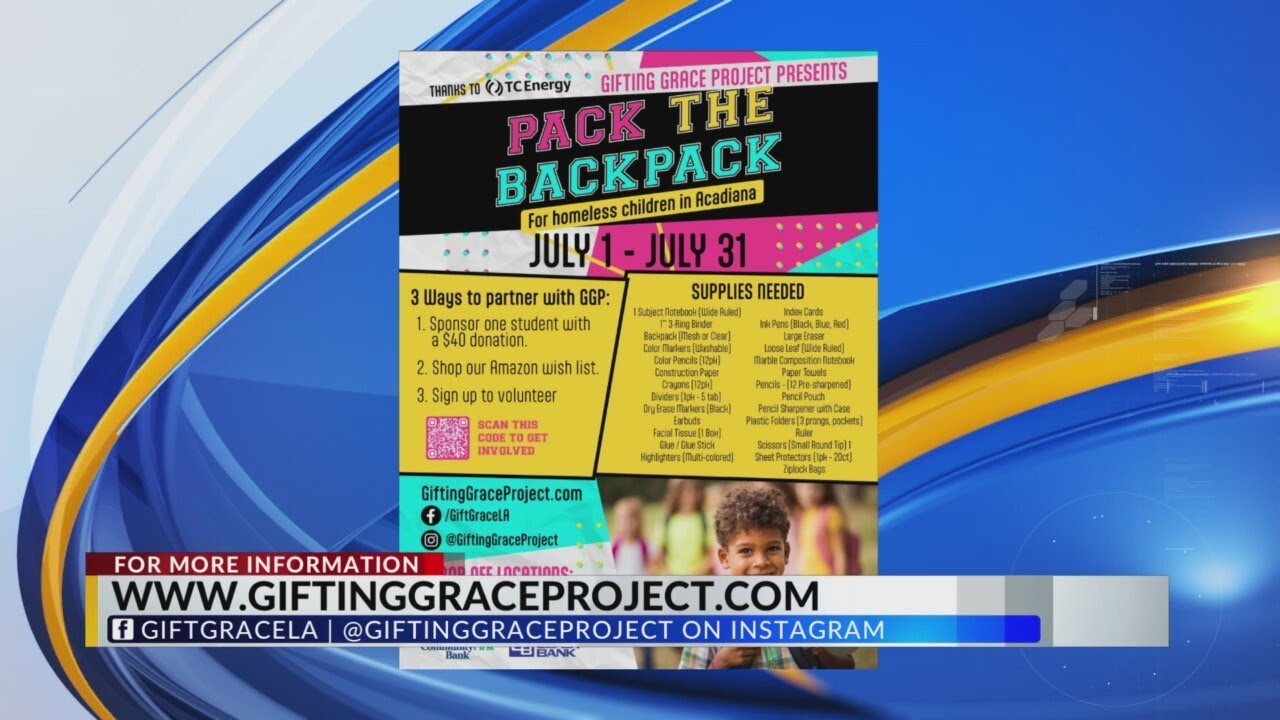 Gifting Grace Project presents Pack the Backpack drive happening ...