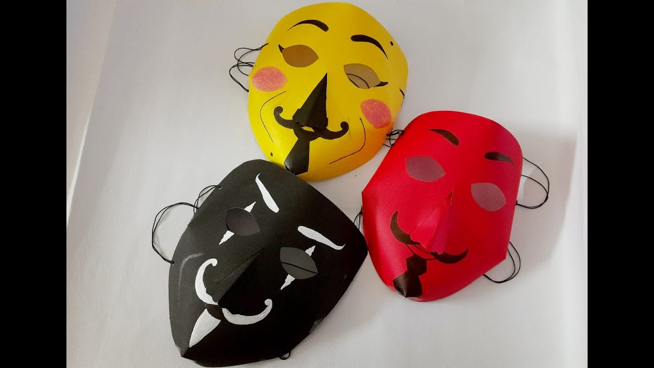 How to make Anonymous Hacker Mask from chart paper//paper tutorial ...