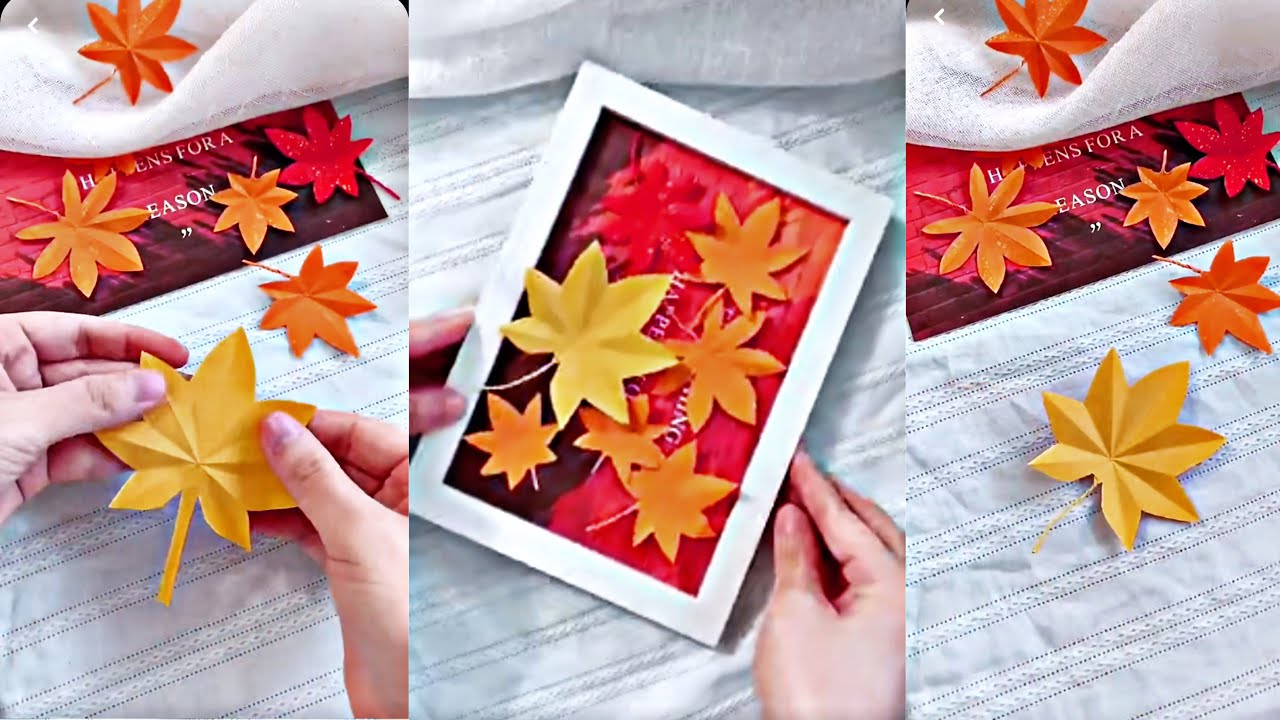 DIY-simple maple leaves making idea//easy peper craft idea//# ...