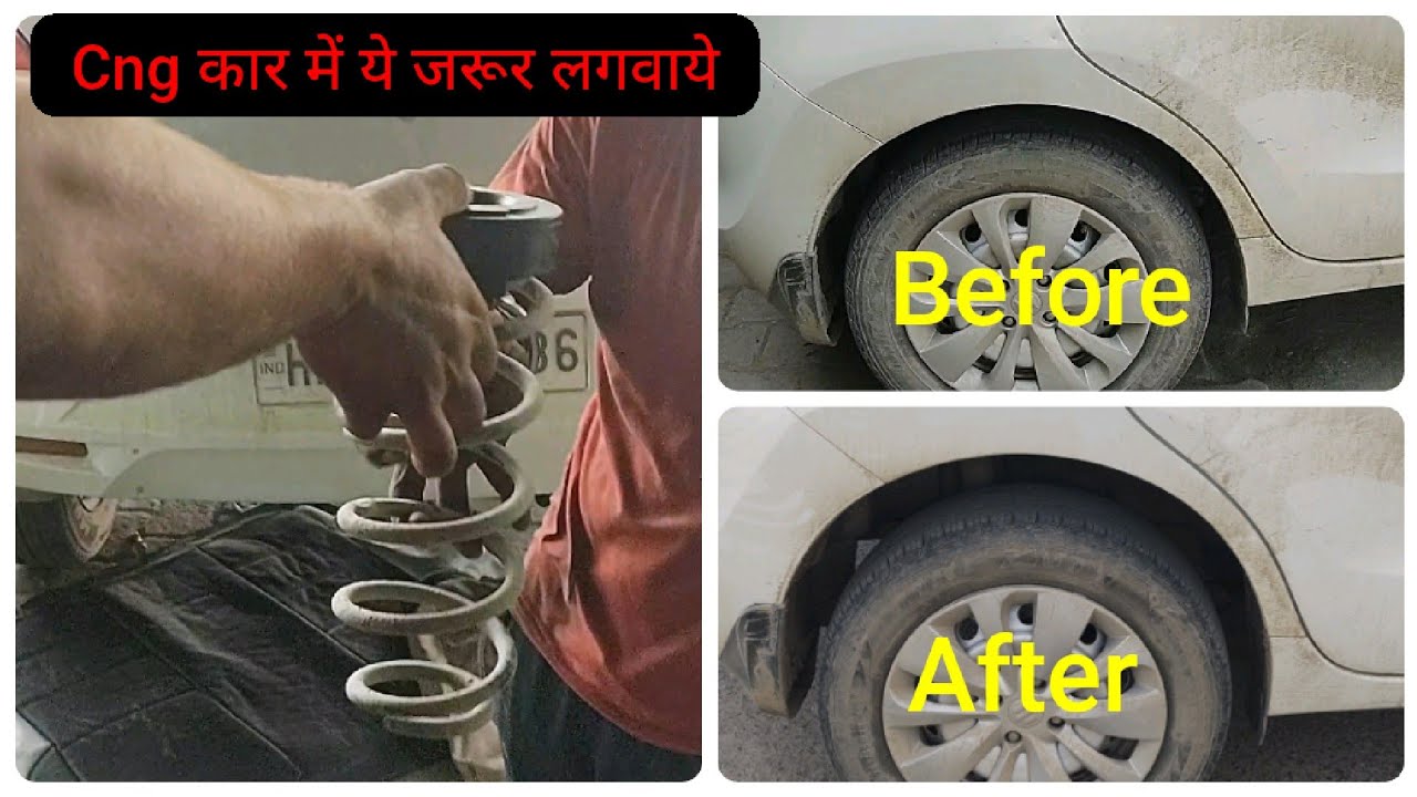 How To Increase CNG Car Height | Buffer Pad Installation | Rear Spring ...