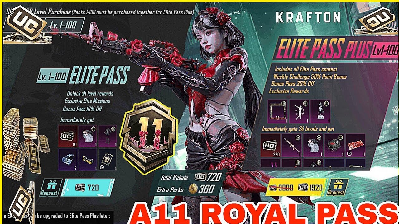 🔥A11 ROYAL PASS REWARDS UNLOCKED: 1TO 100 REWARDS AND 3.6 UPDATE ...