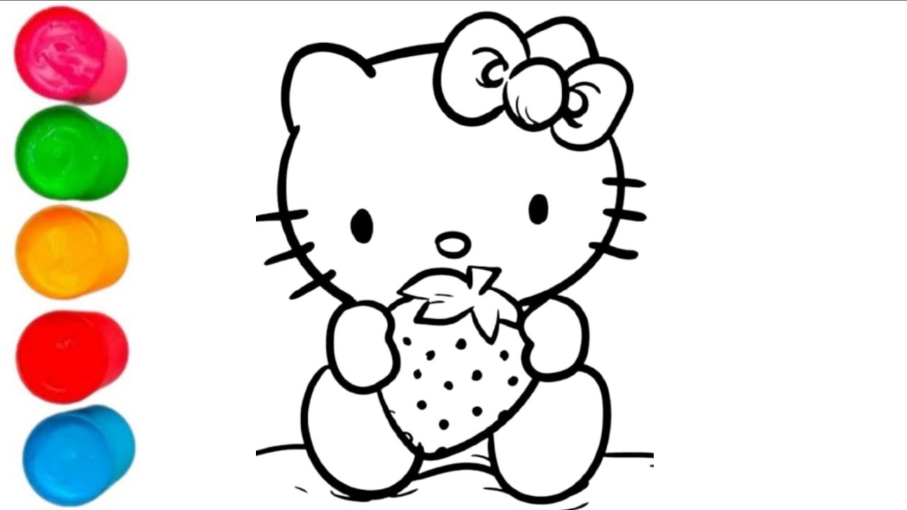 Hello, kitty drawing and colouring for kids| Toddler | How to draw ...