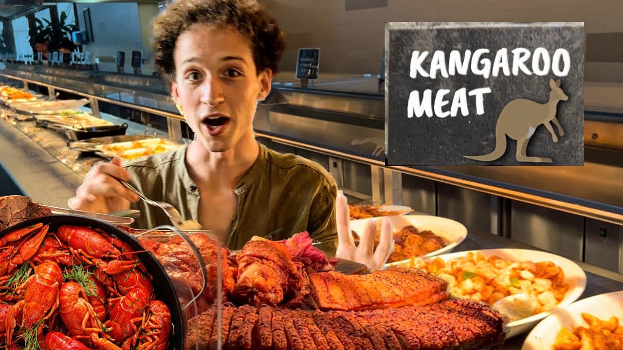 THE BIGGEST All You Can Eat BUFFET IN EUROPE!! (Trying KANGAROO Meat ...
