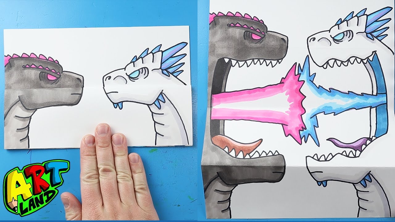 How to Draw Godzilla vs Shimo Surprise Fold - YouTube