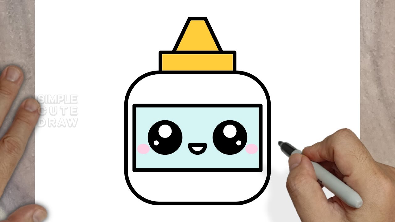 How to Draw a Cute Glue Bottle – Easy Drawing Tutorial for Kids ...
