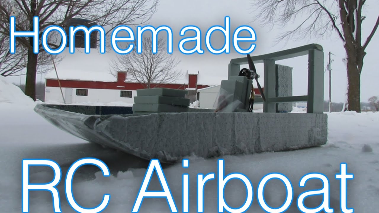 Electric RC Airboat in the Snow - YouTube