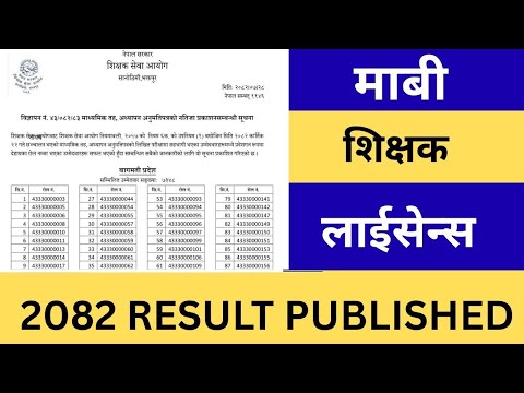 Mavi Teacher's License 2082 Check | Mavi |Shikshak License 2082 Result Check ProcessMavi Teachersll