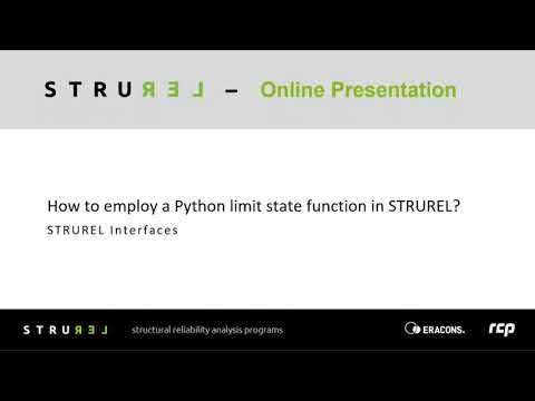 How to employ a Python limit state function in STRUREL? - YouTube